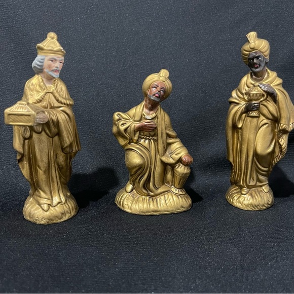 Inarco | Holiday | Vintage Inarco Nativity Three Wiseman Painted Gold ...